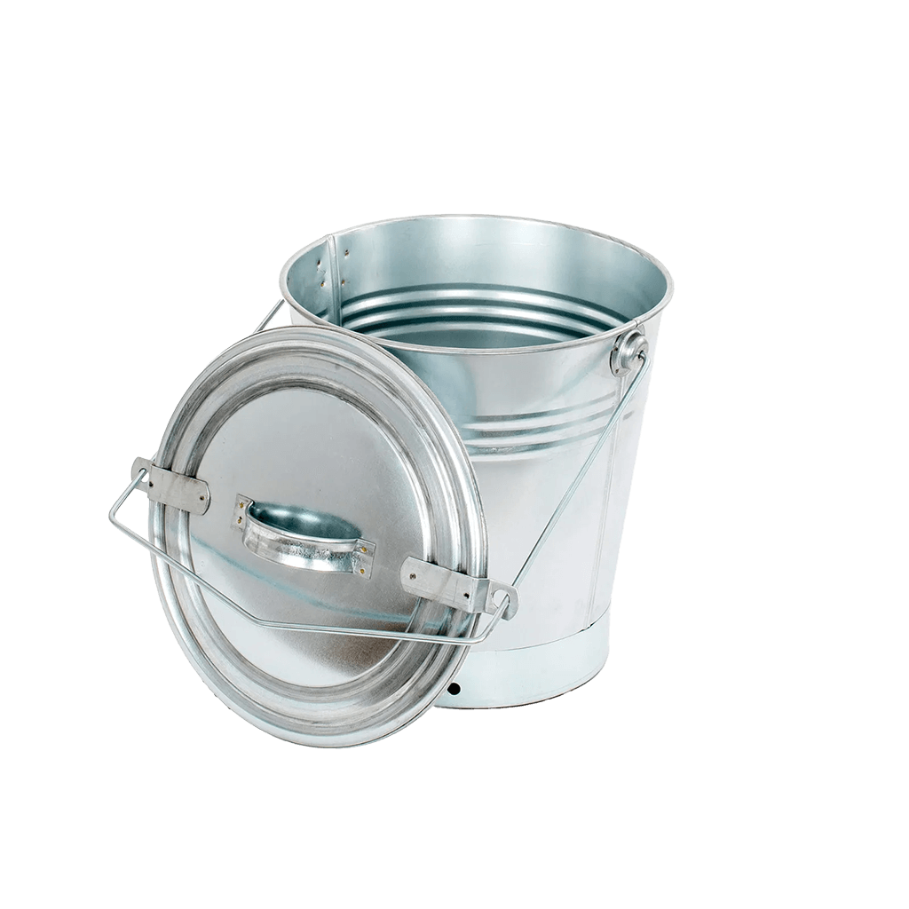 Askhink med lock 10l - Zink